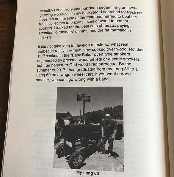 Lang was Mentioned in the new book Chasing Smoke by J. Kent Thompson